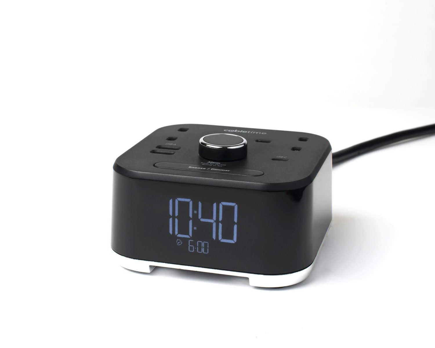 Guest Supply - CubieTime Alarm Clock and Wireless Charging - Hotel Design