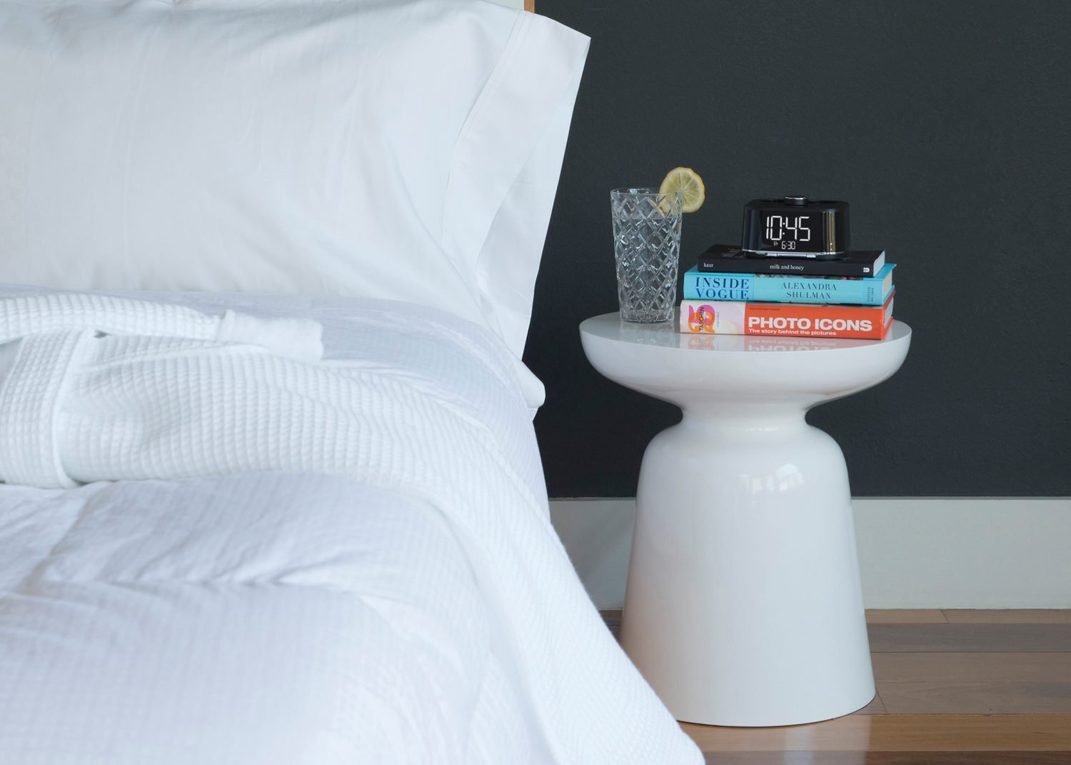 Guest Supply - CubieTime Alarm Clock and Wireless Charging - Hotel Design