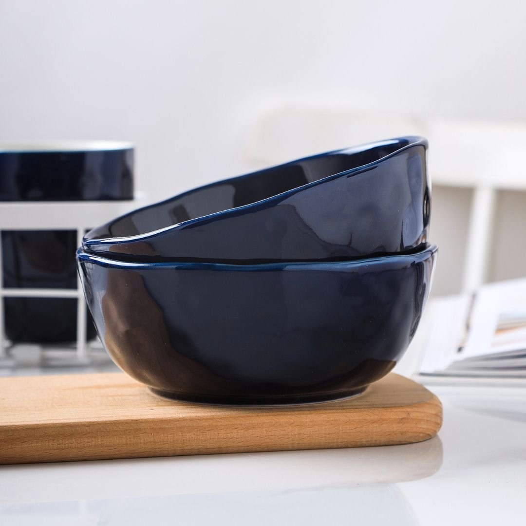 Stone + Lain - Ivy Porcelain 24-Piece Round Dinnerware Set, Blue ...