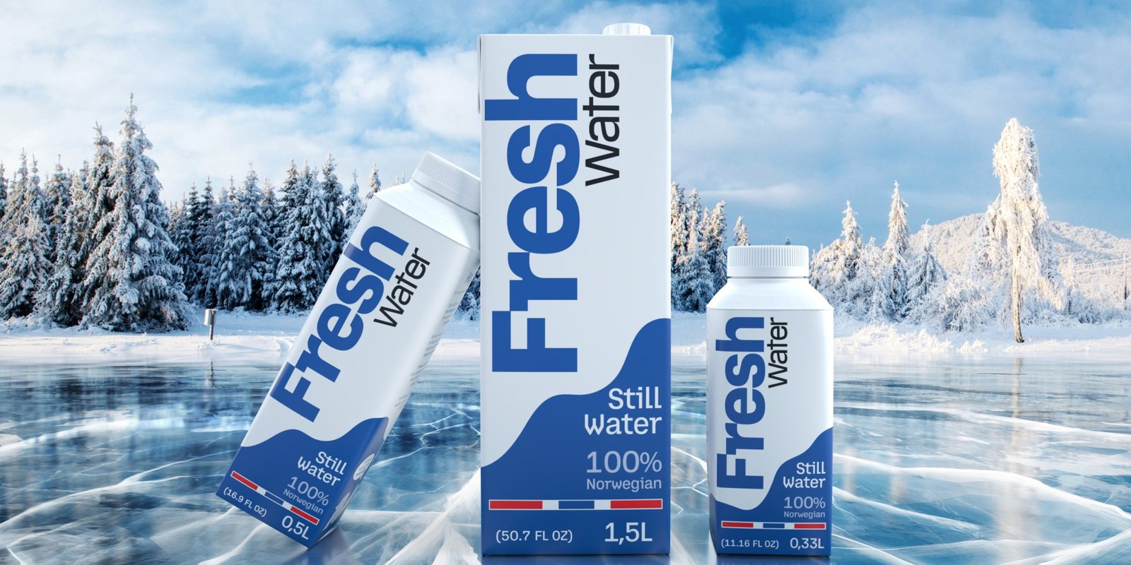 Fresh Water Norway - Eco-Friendly Water Cartons - Hotel Design